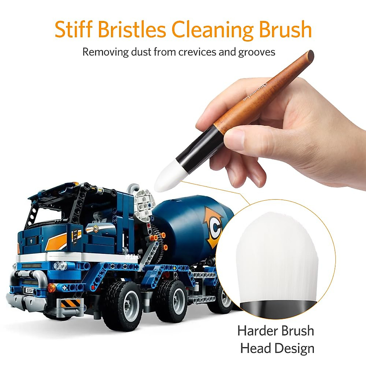 DIYESMART 2pcs Cleaning Brush Kit with Wooden Handle, Model Dusting Brush Kit for Figures, Statues,Models, Craft