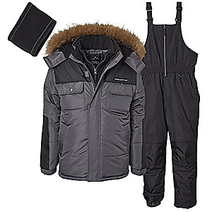 iXtreme Baby Boys' Snowsuit - 2 Piece Insulated Ski Jacket and Snow Bib (Toddler), Size 4T, Solid Charcoal