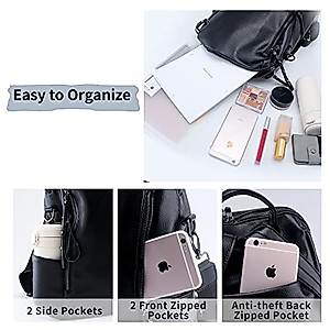 NZ SIXVONA Backpack Purse for Women, Fashion Anti-theft Water Resistant Women Travel Backpack Purses for Ladies Girls, Black