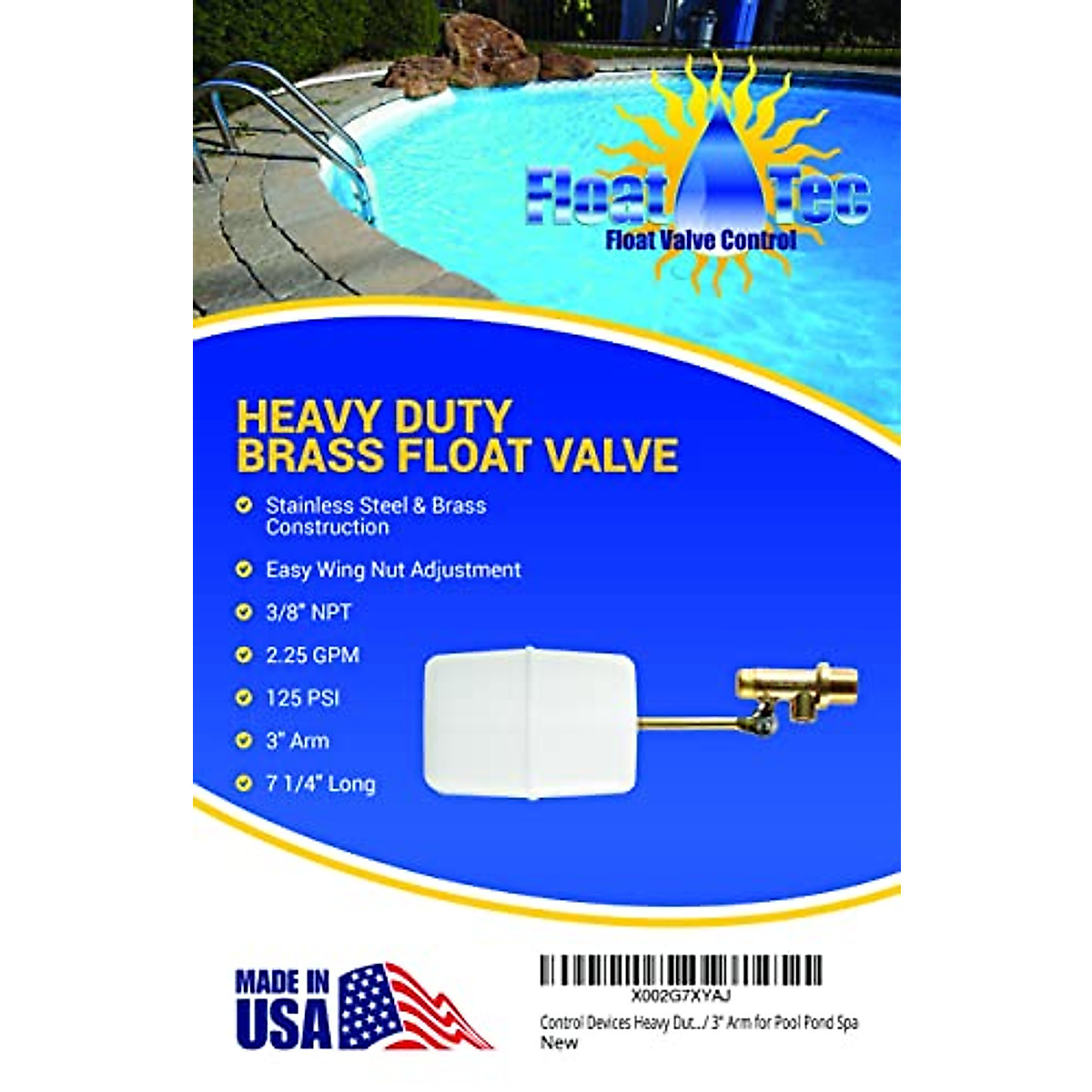 Control Devices Heavy Duty Leveler Auto Fill 3/8" Water Float Valve w/ 3" Arm for Pool Pond Spa