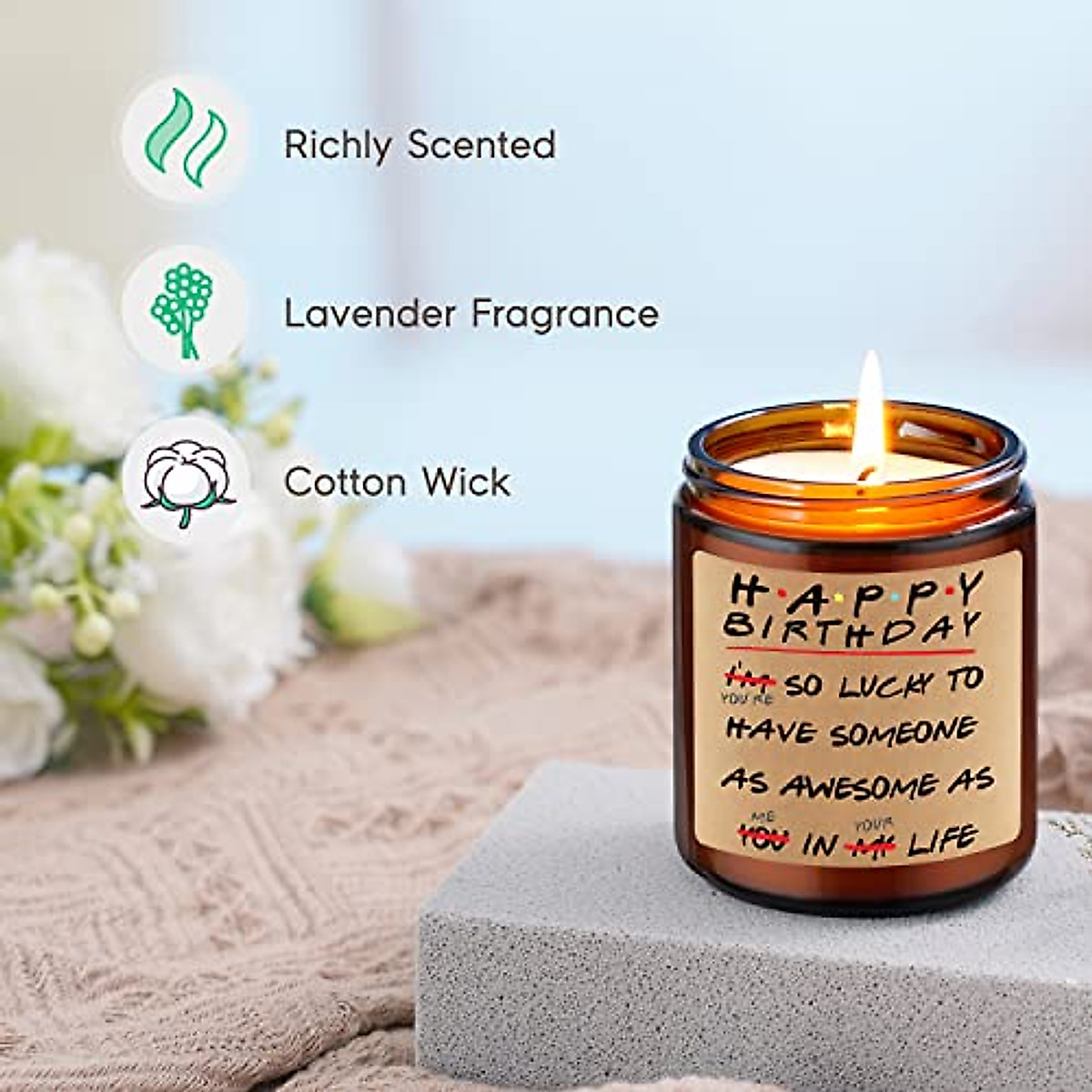 GSPY Scented Candles - Happy Birthday Candles for Men, Women - Funny Birthday Candles, Funny Birthday Gifts for Husband, Boyfriend, Best Friend, Son, Daughter, Gay, Guy - Happy Bday Gifts for Him, Her
