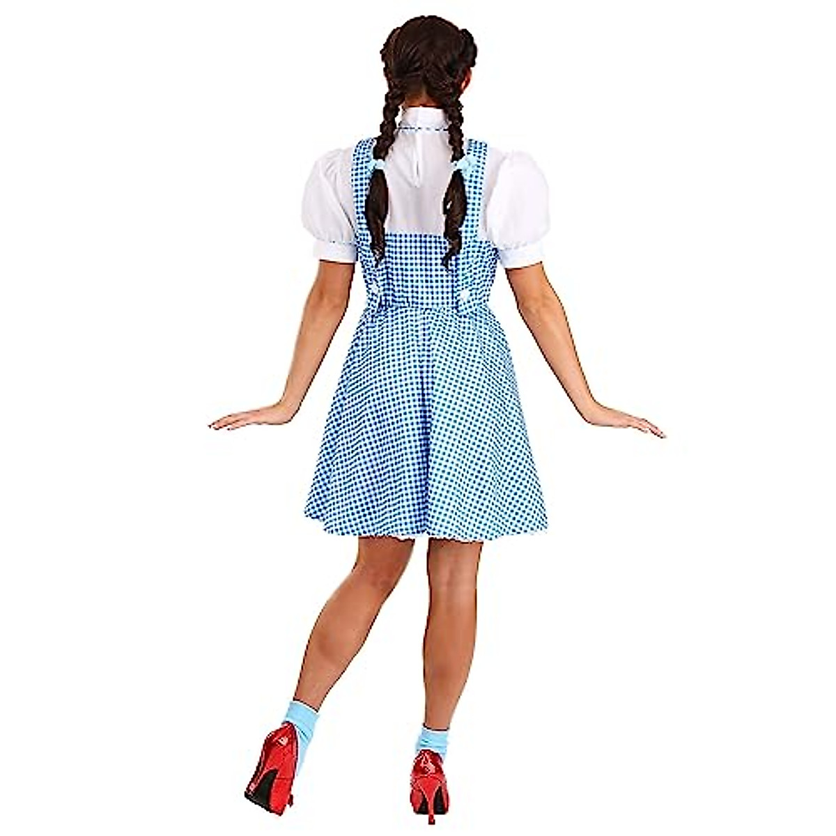 Rubie's womens Wizard of Oz Adult Dorothy Dress and Hair Bows Costume, Blue/White, Teen US