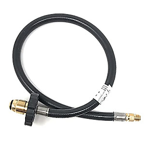 2' LP Propane Gas Hose Assembly Pig Tail Soft Nose POL x 1/4 Male Inverted Flare [948-746] High or Low Pressure. Converts POL LP Tank cylinder Connection RV Replacement Part