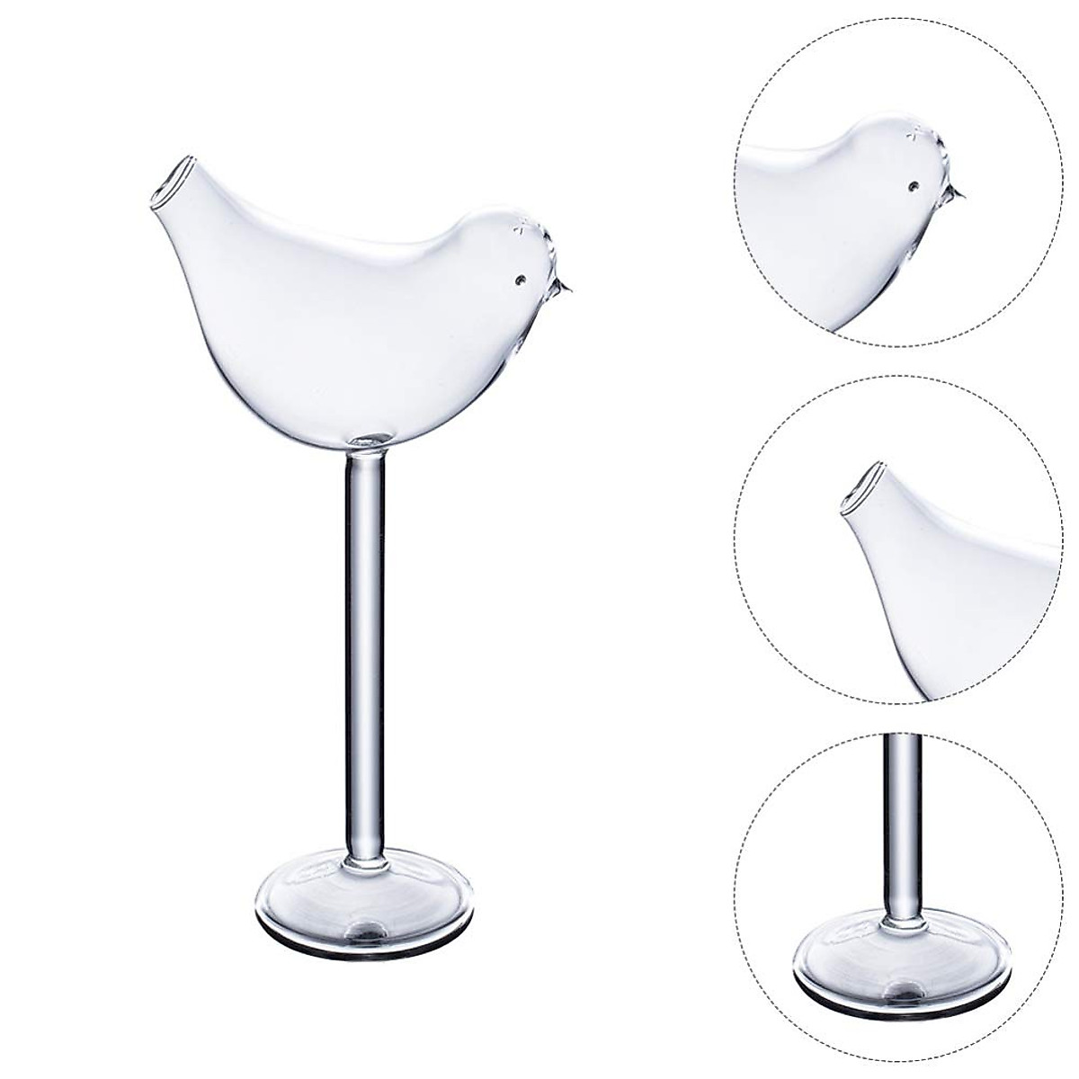 CALLARON 2pcs Cocktail Glass Modern Martini Glass Bird Shaped Cocktail Glasses Clear Cocktail Cups for Home Bar Restaurant (Transparent) 22CM