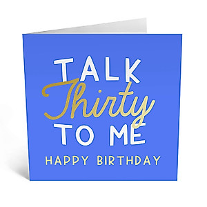 CENTRAL 23 - Funny Birthday Card for Him - 'Talk Thirty To Me' - 30th Birthday Card for Women - Cheeky 30th Birthday Cards for Men - Fun Birthday Card for Her - Comes with Fun Stickers