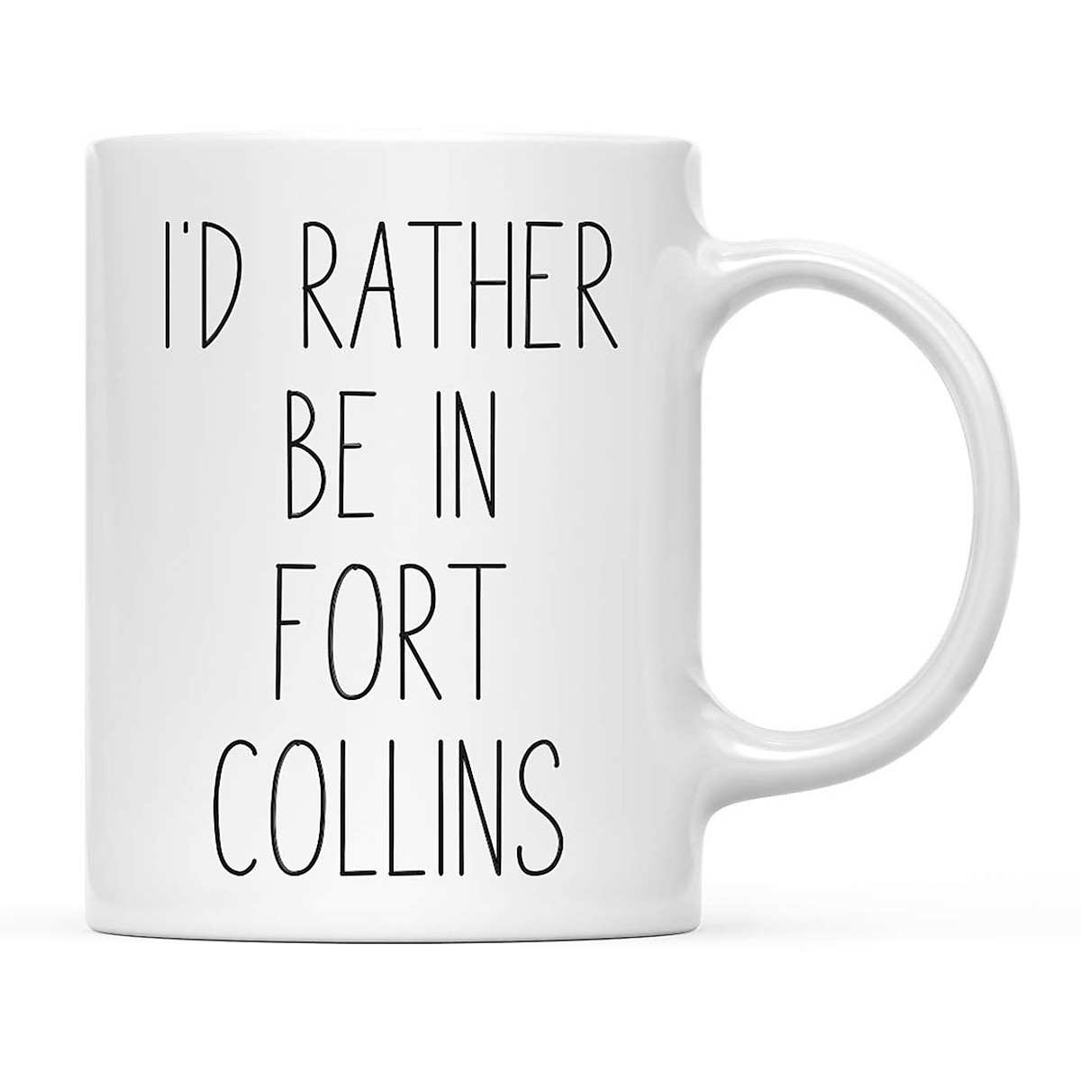Andaz Press U.S. City 11oz. Coffee Mug Gift, I'd Rather Be in Fort Collins, Colorado, 1-Pack, Long Distance College Going Away Study Abroad Birthday Christmas Gifts