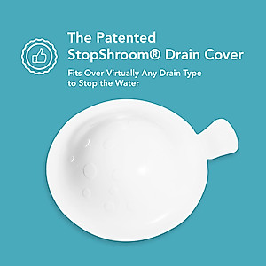 StopShroom The Ultimate Universal Drain Stopper Plug for Bathtub, Bathroom, and Kitchen Sink Drains (White)