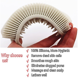 Cinlitek 2Pack Dual Sided Silicone Body Scrubber for Exfoliating, Shower&Scalp Massage, 2 in 1 Bath&Shampoo Brush,Soft Body Exfoliator Silicone Loofah Shower Scrubber Brush for All Kinds of Skin