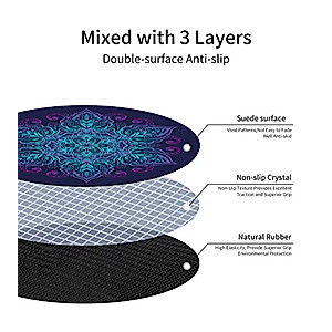 Keolorn Round Meditation Pilates Yoga Mat Luxury Suede Large Yoga Mat Natural Rubber Non-Slip Base is ery Suitable for Meditation, Stretching, Fitness Exercise, Home and Outdoor. 140CM Diameter