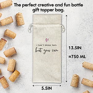 Baby Announcement Wine Gift Bags - Gift for Pregnancy Announcement, Grandparents, Friend Aunt Uncle - Reusable Burlap With Drawstring Gift Bag (5.5"x 13.5")-1 Pcs/jiu048