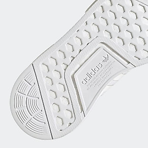 adidas Originals unisex child Nmd_r1 Sneaker, White/White/Grey, 1.5 Little Kid US