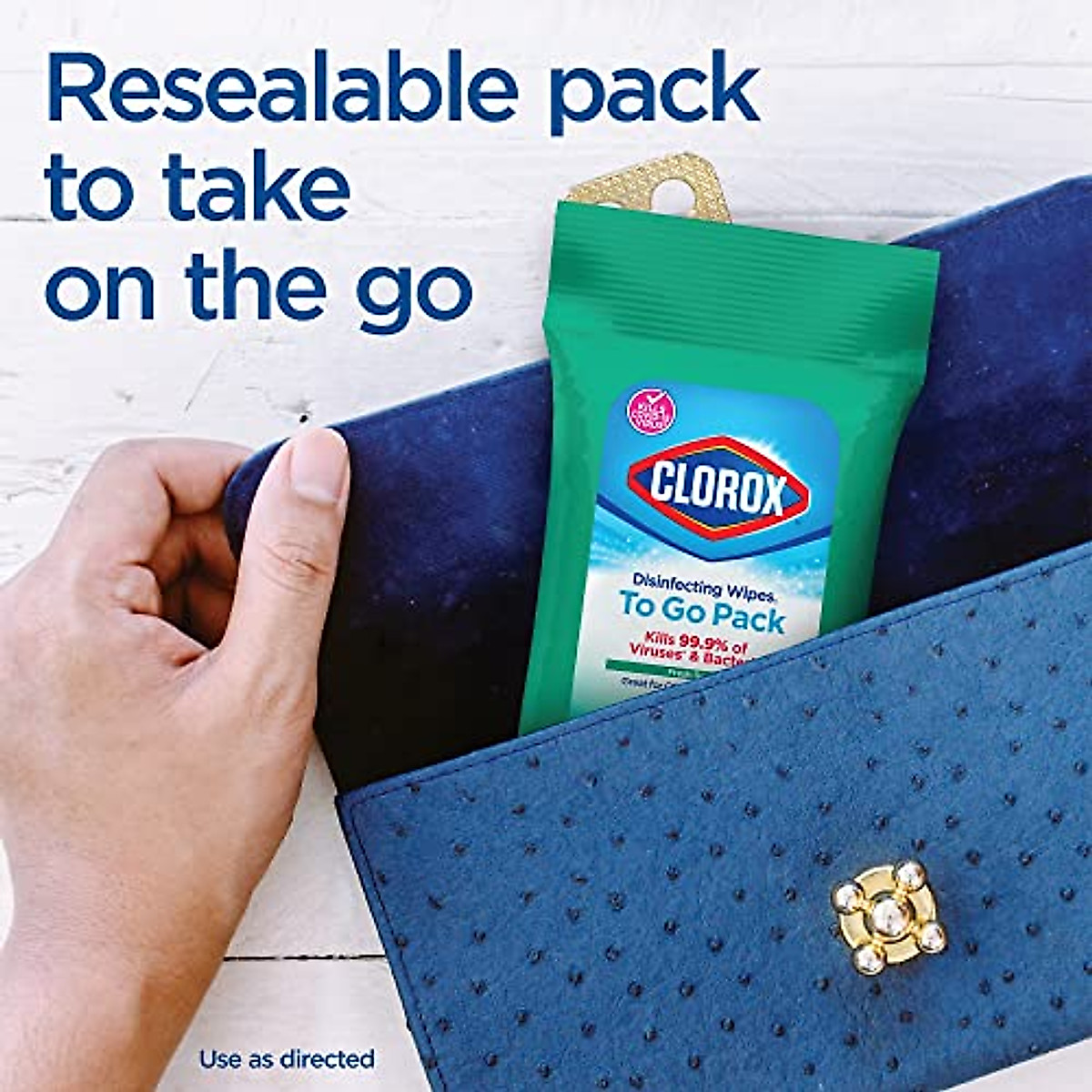 Clorox Disinfecting On The Go Travel Wipes, Fresh Scent, 9 Count, Pack of 24 (Package May Vary)