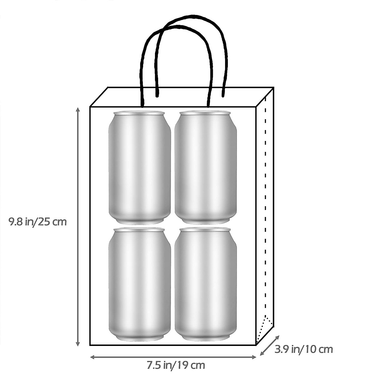 AZOWA Orange Gift Bags Medium Size Kraft Paper Bags with Handles (9.8 x 7.5 x 3.9 in, Orange, 25 Pcs)