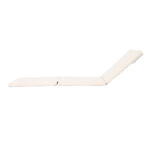 Christopher Knight Home Jamaica Outdoor Water Resistant Chaise Lounge Cushions, 2-Pcs Set, Cream