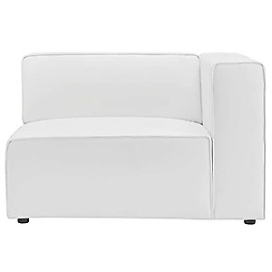 Modway Mingle Vegan Leather Sectional Sofa Right-Arm Chair, White