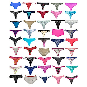 EMBEK Sexy Underwear for Women 8 Pcs of Silk G-string T-back Lace Thong Varieties Panties