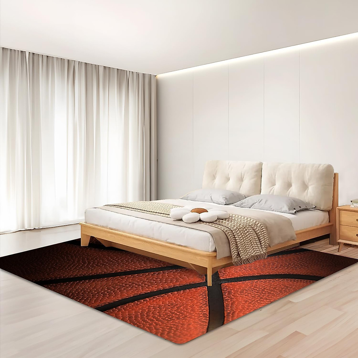 Area Rug Carpet Floor Washable Mats Rugs Non-Slip 5'x4' for Living Room Bedroom Dining Room Office Outdoor Home Decor Basketball