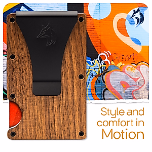 TRAVELINGO wallets for men, Metal Wallets For Men Minimalist Credit Card Holder - Slim Wallet for Men with RFID Blocking - Front Pocket Wallet with Money Clip (Walnut)