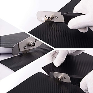 Gomake Vinyl Backing Cutter Wrapping Paper Cutter Vinyl Knife with PTFE Coating Hidden Blade, 30 Degree Snap Off Blade Lockable Utility knife Retractable Box Cutter with Extra 10pcs Replace blades