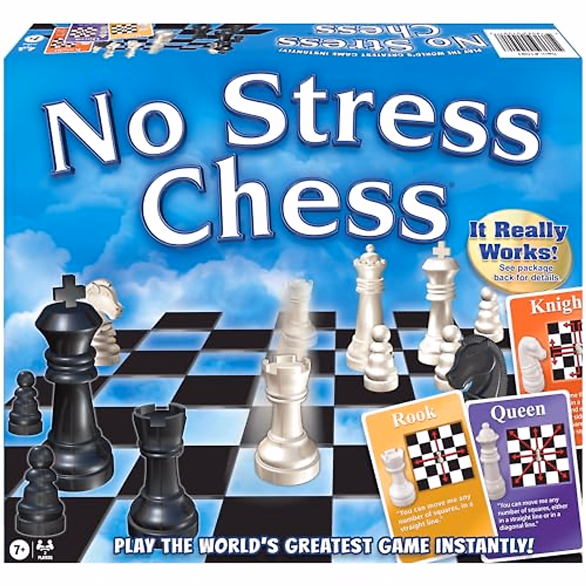 No Stress Chess by Winning Moves Games USA, Celebrating 20 Years as the Chess Teaching Game Using Innovative Action Cards, for 2 Players, Ages 7+ (1091)