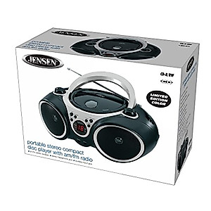 Jensen CD-490 Portable Sport Stereo CD Player with AM/FM Radio and Aux Line-in & Headphone Jack (Silver)