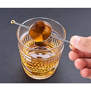 Stainless Steel Bar Jigger with Handle Measuring Tool for Whiskey Cocktail Tequila Liquor Barware 2 pcs (Silver)