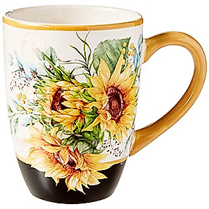 Certified International 28167SET4 Sunflower Fields 18 oz. Mugs, Set of 4, 18 ounce, Multi Colored