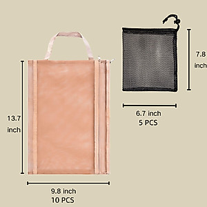 15pcs Mesh Zipper Pouch Storage Bag Clear Zipper Pouch for Organization Double-Layer Nylon Building Block Sets Toy Storage Handle Puzzle for Activity School Office Game(10Pcs A4+5Pcs mesh bag)