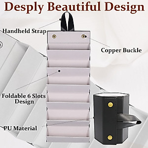 The Only One Brand Sunglass Organizer Travel 6 Slots Foldable Sunglasses Travel Case for Multiple Pairs Sunglasses Travel Case for Women Men (M,6 Slots,Black)