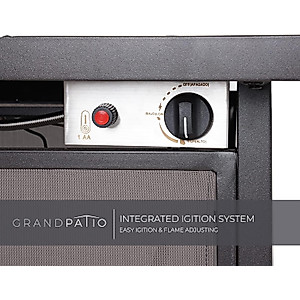 Grand Patio Outdoor Propane Fire Pit Table 32-Inch Square Gas Fire Pit with CSA Safety Approval 40000 BTU Heat Sling Base Ceramic Tile Top and Lava Rock for Garden, Backyard, and Deck Parties