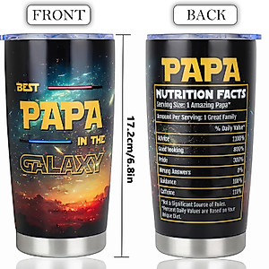 DECZHIYU Gifts for Papa from Grandkids - Papa Gifts for Birthday Fathers Day Valentines Day Christmas - Romantic Anniversary Wedding Gift for Him Men - Best Dad Gift from Daughter Son -20oz Tumbler