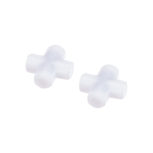 MECCANIXITY Magnetic Stirrer Mixer Stir Bar Rod 10mm(0.39") Cross Shape Coating Magnet White for Laboratory 2Pcs