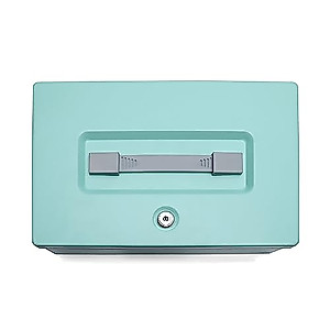 Honeywell Safes & Door Locks - Small Safe Box for Home - Fire Resistant Documents Lock Box with Keys - Steel Security with Key Lock for Personal Items, Jewelry, Money - 0.17 Cubic Feet - Teal - 6124TL
