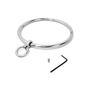 CuffStore 19" Eternity Slave Collar in Brushed Satin Stainless Steel (slave collar, eternity collar necklace)