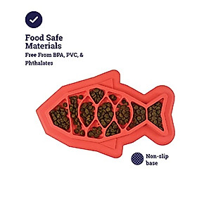 Catstages Fishie Fun Feed Mat - Slow Feeder Cat Bowl