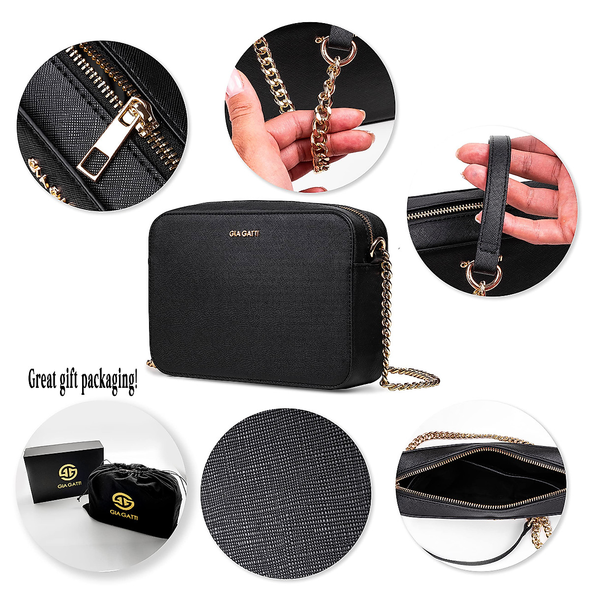 Elegant Faux Leather Crossbody Purse Bag For Women - Over The Shoulder Small Crossbody Purse - Women's Jet Set Cross Body Bag (Green)