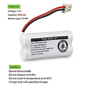 Kruta BT162342 BT262342 Cordless Phone Batteries Compatible with BT183342 BT283342 BT166342 BT266342 VTech CS6114 CS6419 CS6719 at&T EL52300 CL80111 Handset Telephone (Pack of 2)