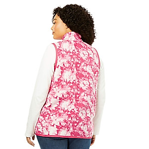 Woman Within Plus Size Zip-Front Microfleece Vest Long Fleece Vest - 3X, Black