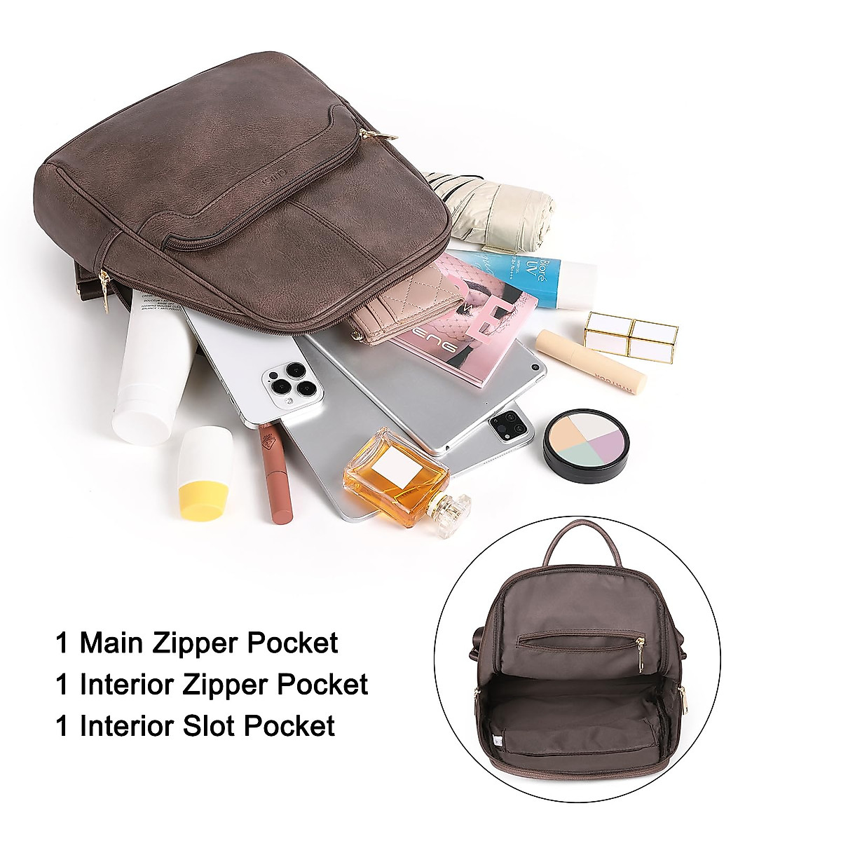 CLUCI Backpack Purse for Women Leather Fashion Small Backpack for Women Convertible Travel Backpack Mini Backpack for Women Ladies Work Designer Daypack