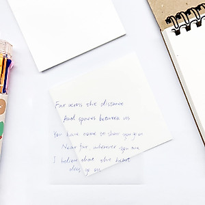 6Pack Transparent Sticky Notes, Clear Sticky Notes, 3’’ x 3’’ Translucent Sticky Notes, Waterproof See Through, 300 Sheets