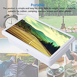 12Inch Phone Screen Amplifier, Retractable Foldable HD High Definition 3D Mobile Video Magnifier Phone Stand Bracket with Cleaning Cloth, Compatible with All Smartphones(White)