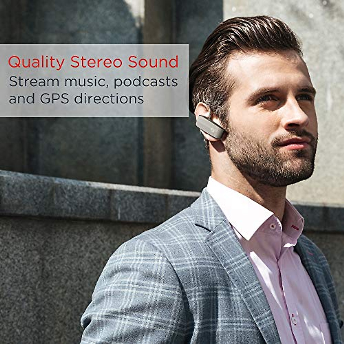 Motorola HK375 Mono Bluetooth Headset - IPX4 Waterproof, True Wireless Earpiece - Stereo Sound Quality, 8.5H Talk Time, 6 Days Standby, 33-Foot Transmission Range - Voice Assistant-Compatible