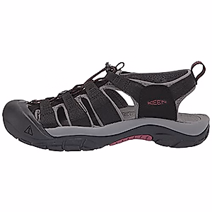 KEEN Women's Newport H2 Closed Toe Water Sandals, Black/Raspberry Wine, 8.5