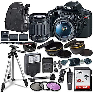 Canon EOS Rebel T7 Digital SLR Camera with Canon EF-S 18-55mm Image Stabilization II Lens, Sandisk 32GB SDHC Memory Cards, Accessory Bundle