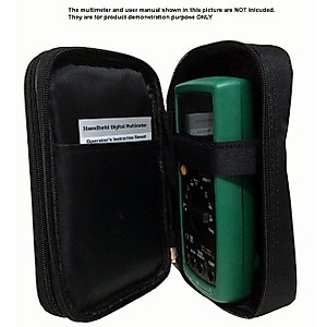 Tetra-Teknica Essentials Series MCH-01 Double-Layered and Padded Carrying Zipper Case with Wrist Strap for Handheld Multimeter, Color Black