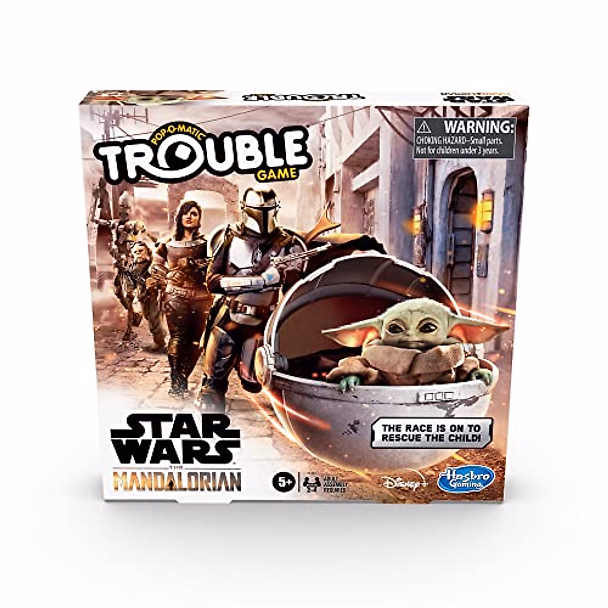 Hasbro Gaming Trouble: Star Wars The Mandalorian Edition Board Game for Kids Ages 5 and Up, Multicolor
