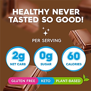 Simply Delish Plant-Based Protein Powder - Sugar Free, Keto Friendly, Clean Protein Powder in Convenient Travel Packs (Chocolate, 6 PK)