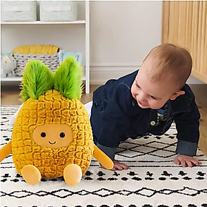 Fruit Pineapple Stuffed Animals Plush Toys - Super Soft & Washable, Adorable Kids Character Animal Pillows, Perfect for Room Decor, Gifts for Ages 3+, Showcase Your Mood (Yellow-Pineapple,9 inch)