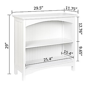 eHemco 2 Tier Bookcase with 2 Arched Supports, 29 Inches, Black