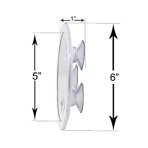 10X Magnifying Mirror with Suction Cup for Precise Eye Makeup, Blackhead/Blemish Removal – Round 6” Circle Glass with Magnifier & 3 Suction Cups